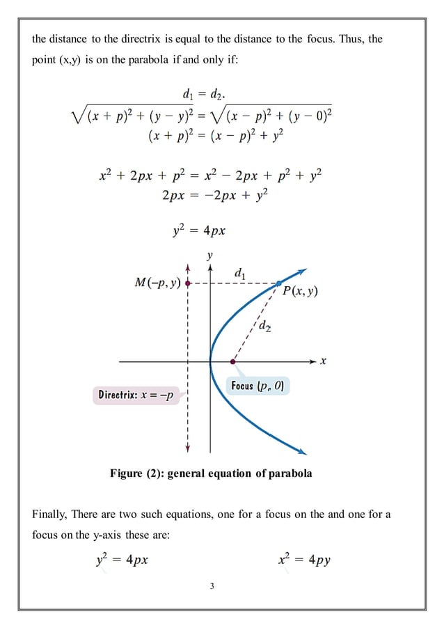 parabola.pdf parabola القطع المكافئ math | PDF | Space and Astronomy ...