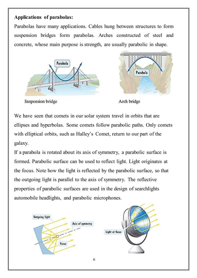 parabola.pdf parabola القطع المكافئ math | PDF | Space and Astronomy | Science