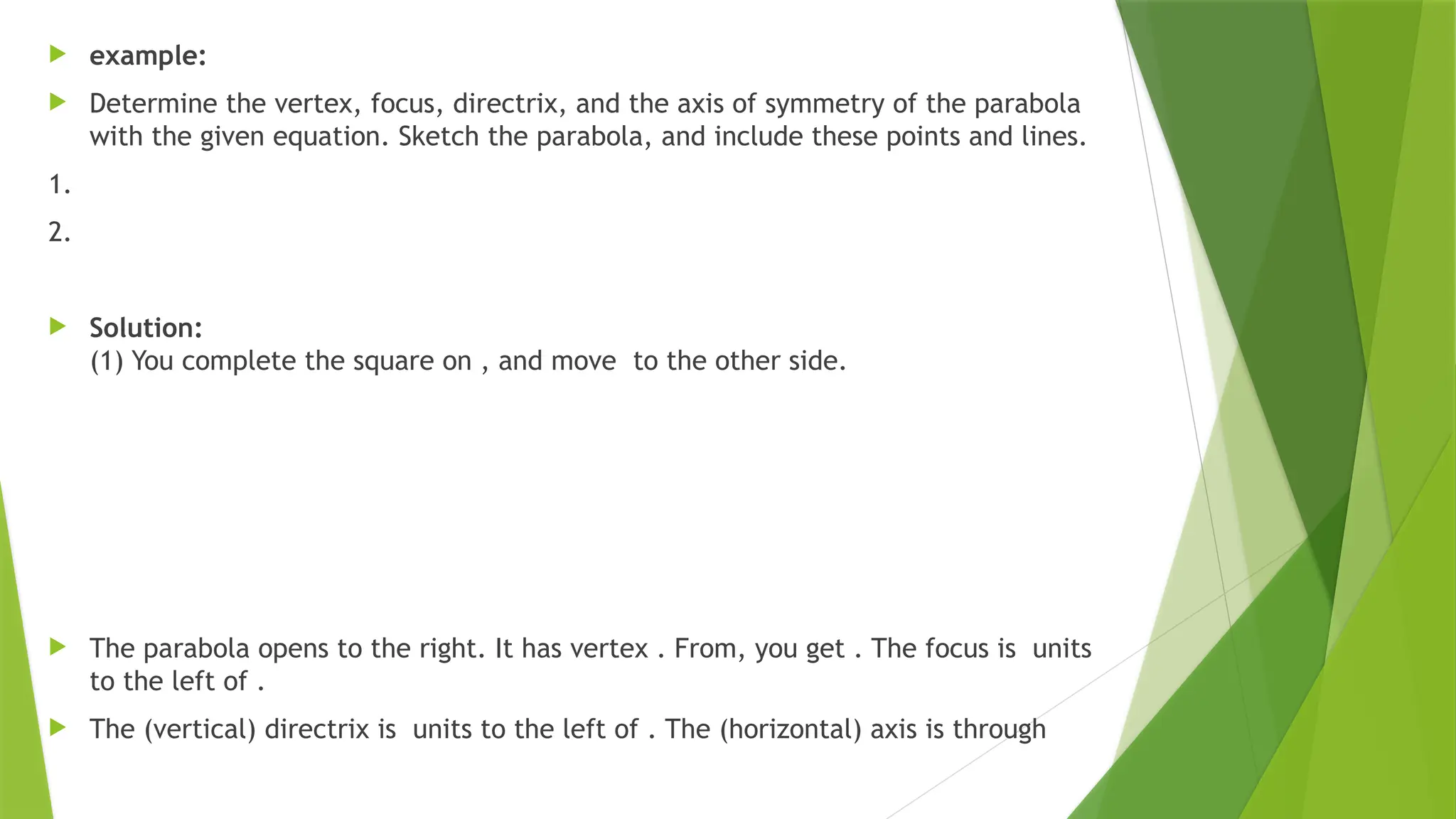 PARABOLA - pre calculus ( conic sections) | PPTX