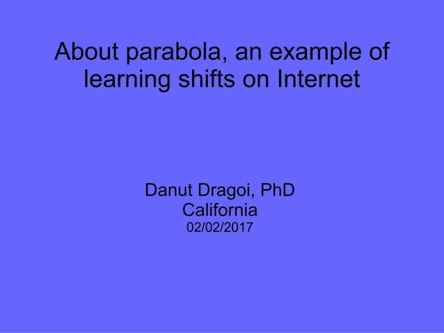 Parabola as an-example-learning-shifts-on-internet | PPT