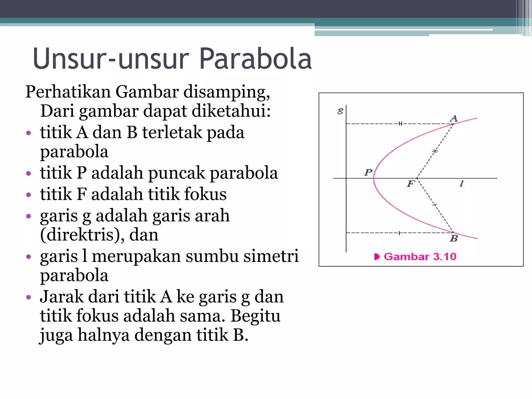 Parabola dan Persamaan garis singgung pada parabola | PPTX