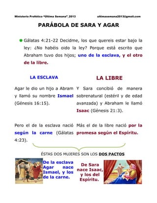 FIN DE LOS TIEMPOS: Parábola de Agar y Sara. | PDF