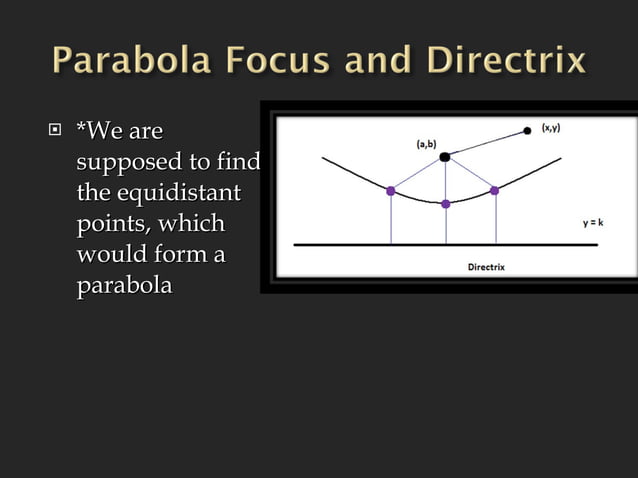Parabola focus and directrix | PPT