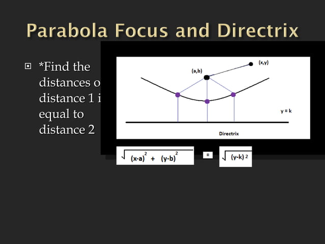 Parabola focus and directrix | PPT