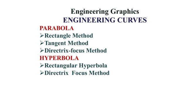 Construct Parabola Hyperbola Engineering Graphics | PPT