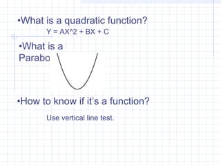 Parabola Lesson Powerpoint Presentation | PPT