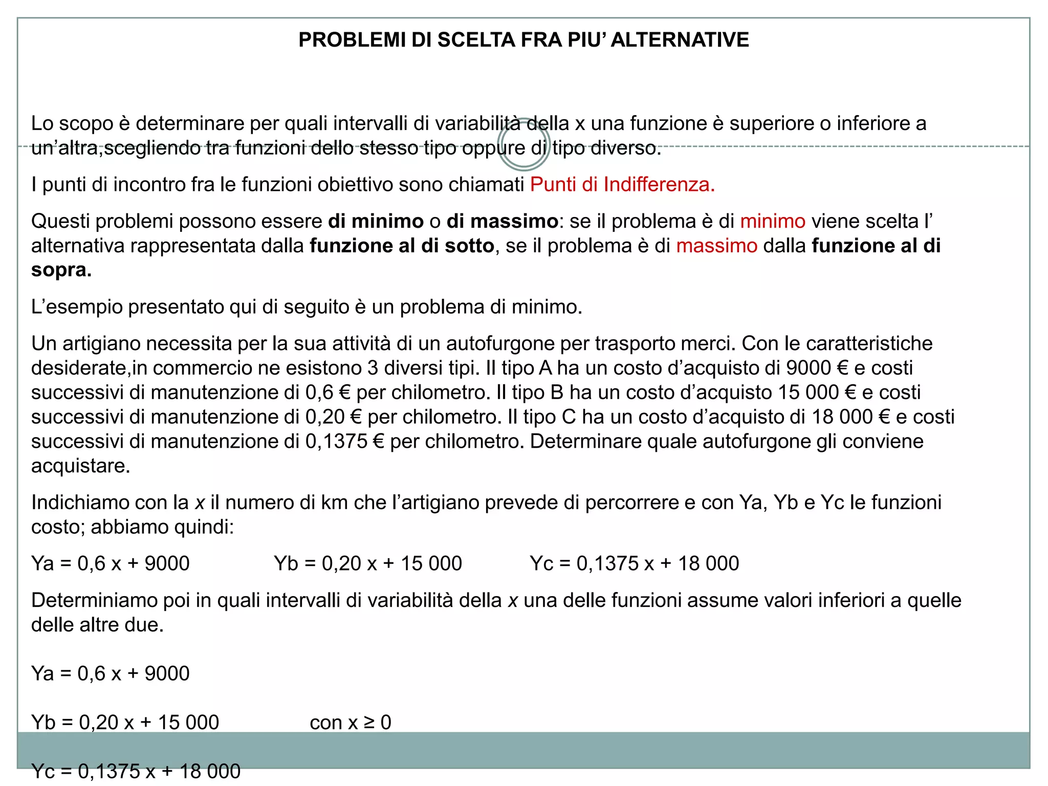 La parabola nei problemi di scelta | PPTX