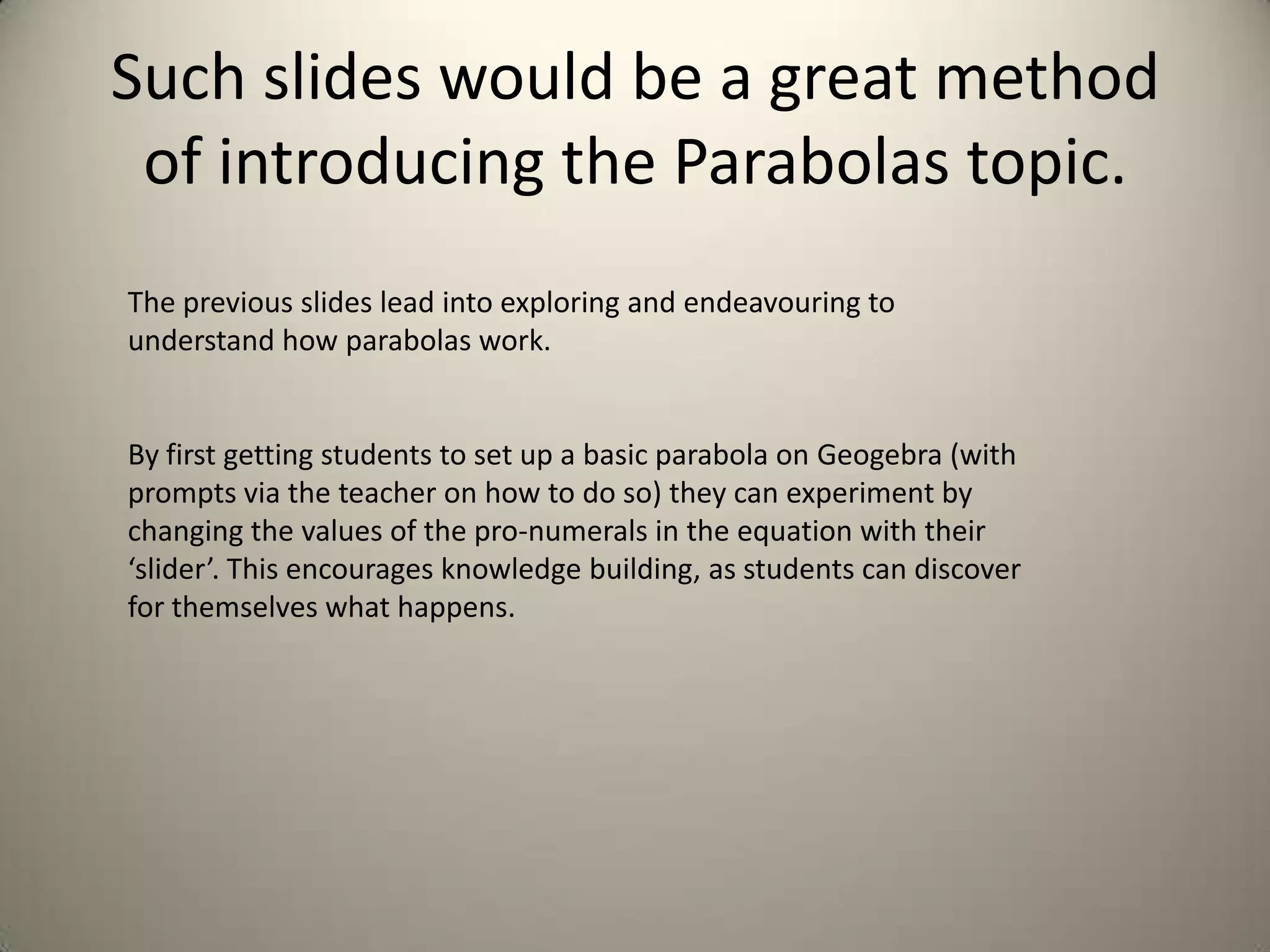 Parabolas presentation (1) | PPTX