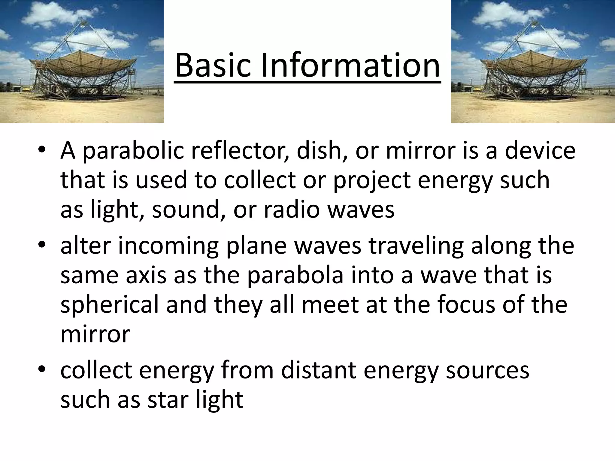 Parabolic Reflectors | PPTX