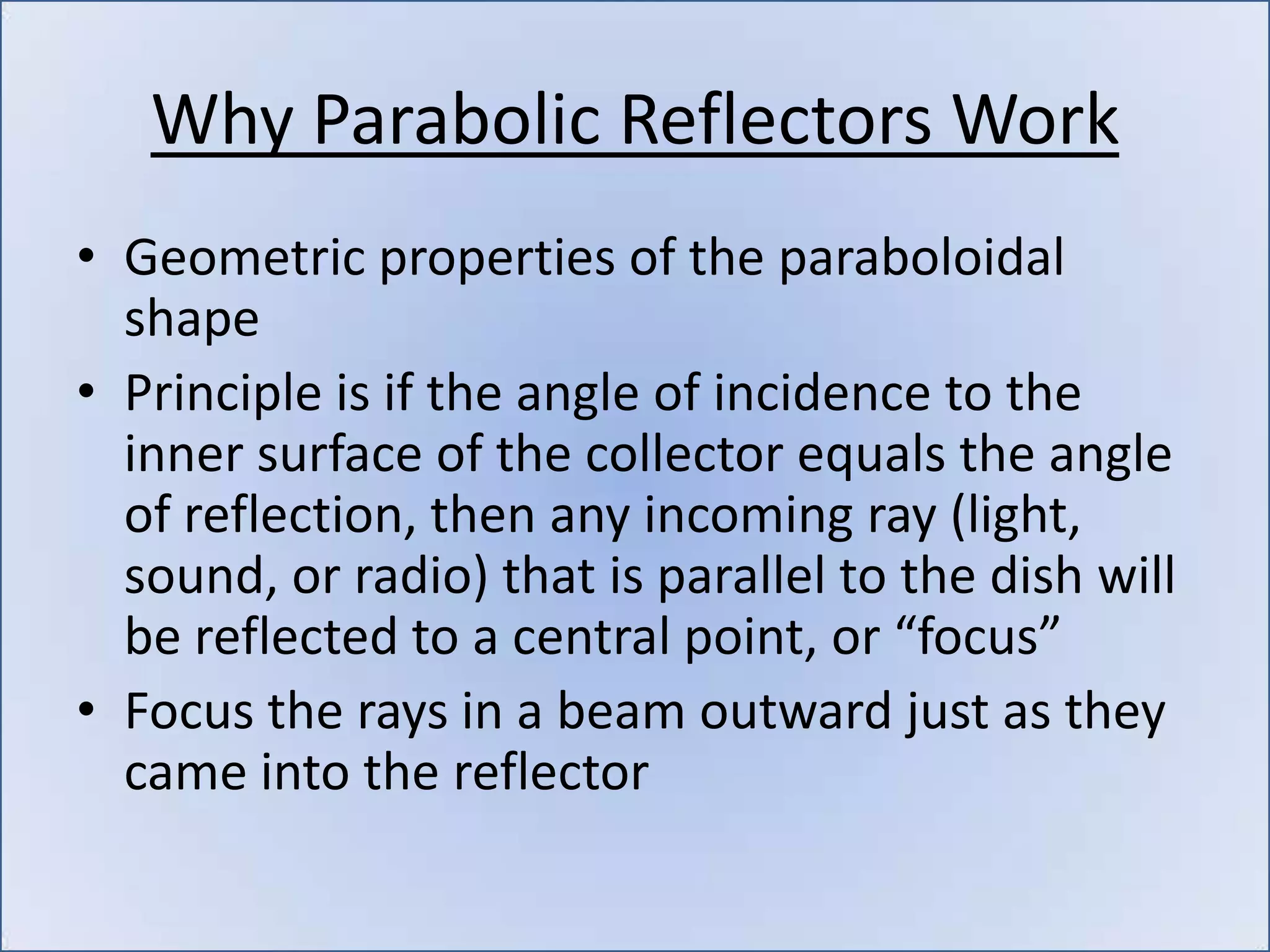 Parabolic Reflectors | PPTX