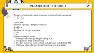 Paraboloida eliptik dan paraboloida hiperbolik | PPTX