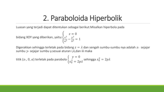 Paraboloida - Geometri Analitik Ruang | PPTX