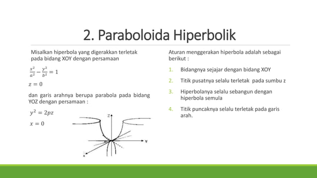 Paraboloida - Geometri Analitik Ruang