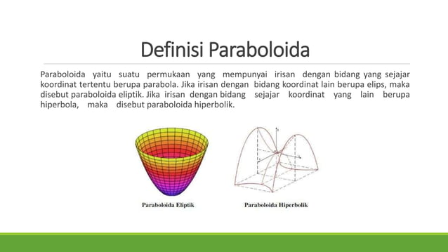 Paraboloida - Geometri Analitik Ruang