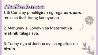 FILIPINO,9 PARABULA SUMMARY AND DEFINITION | PPT