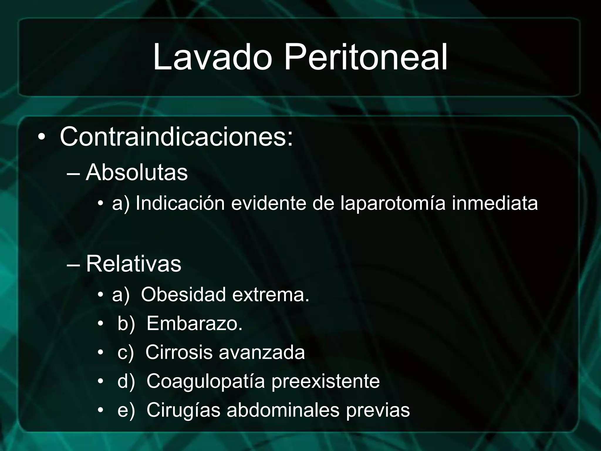 Paracentesis y lavado peritoneal2 | PPT