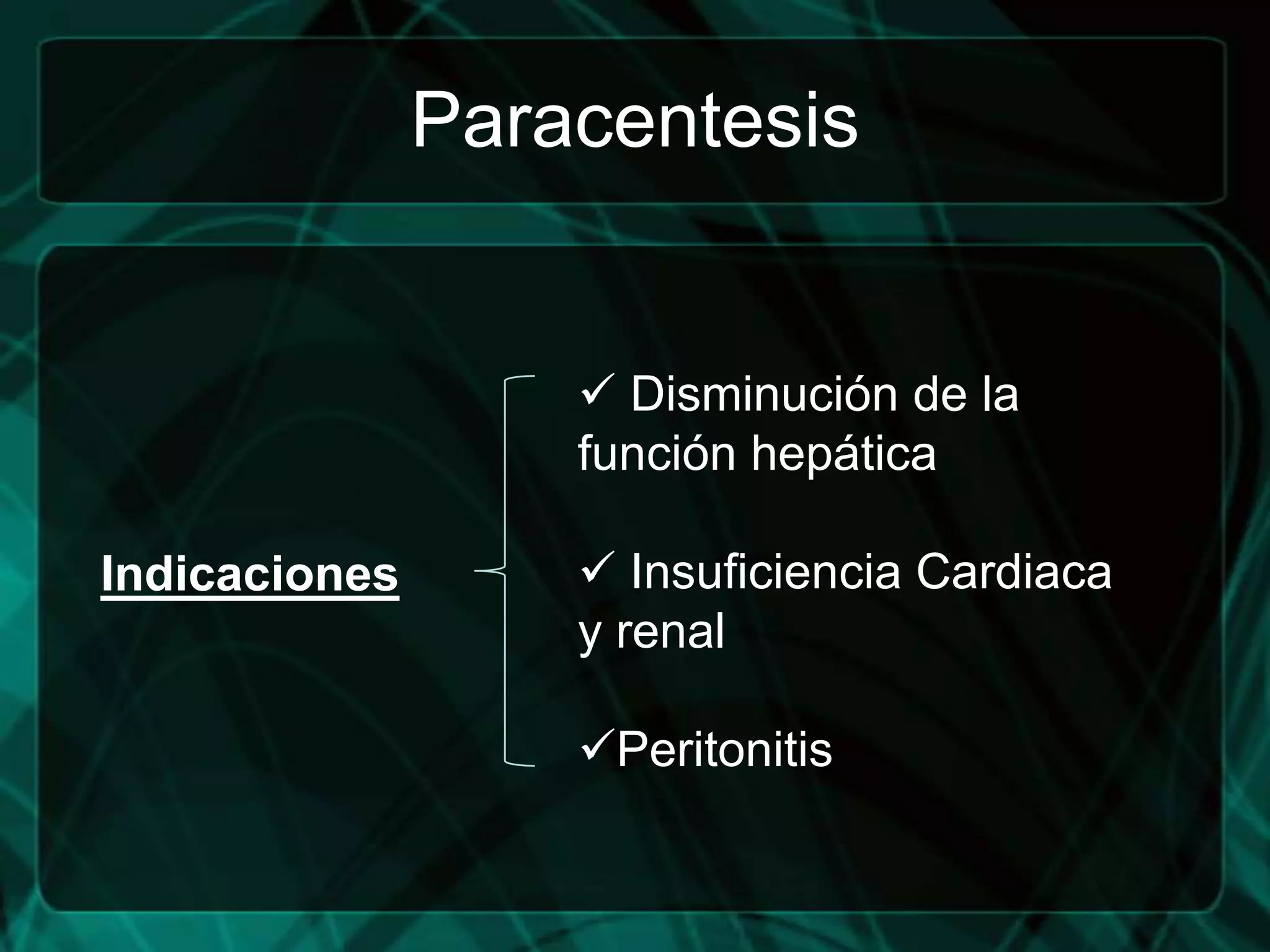 Paracentesis y lavado peritoneal2 | PPT