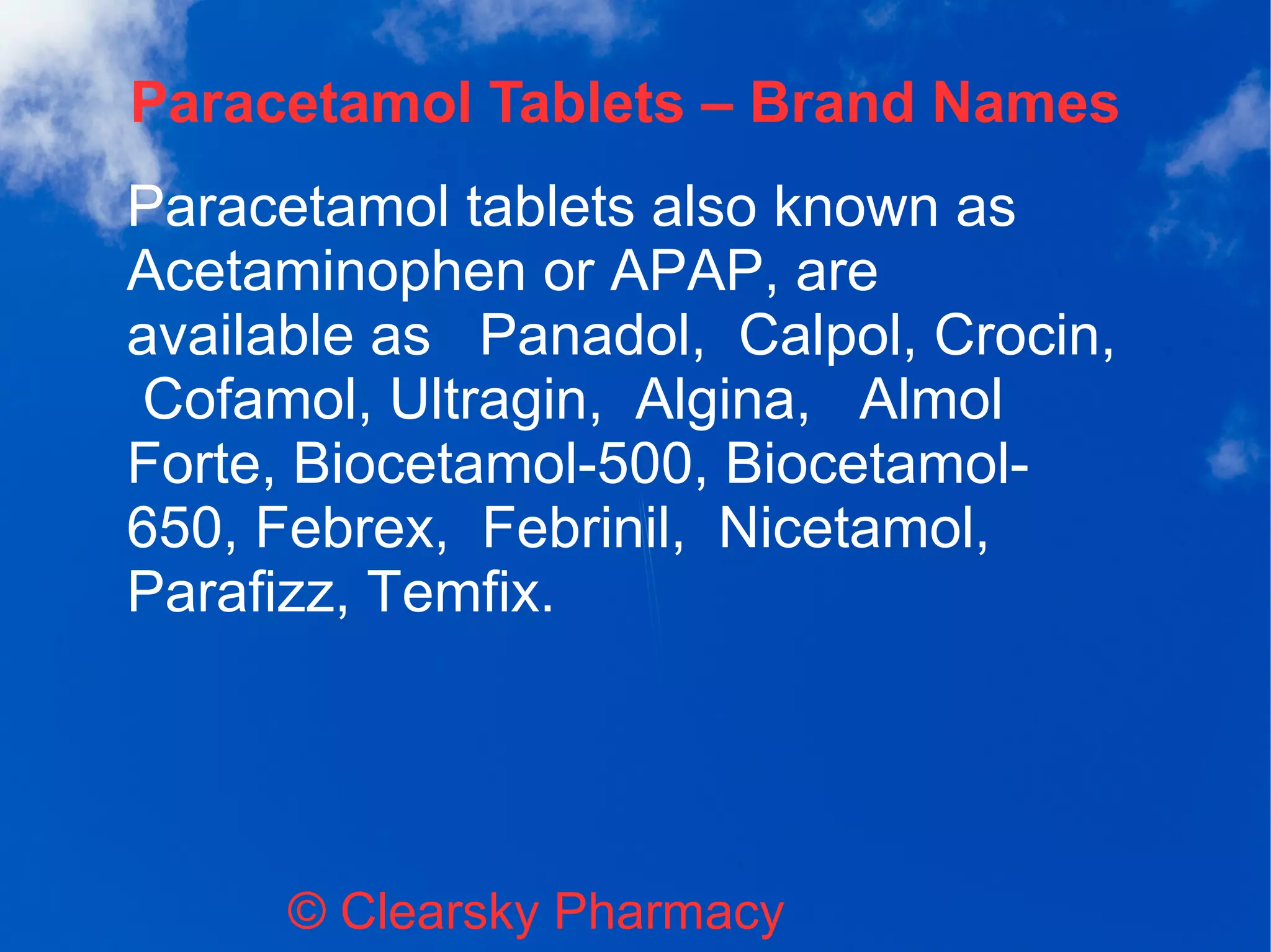 Calpol Tablets (Paracetamol or Acetaminophen) | ODP