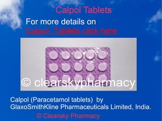 Calpol Tablets (Paracetamol or Acetaminophen) | ODP