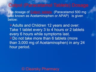 Calpol Tablets (Paracetamol or Acetaminophen) | ODP