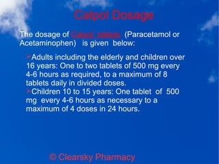 Calpol (Paracetamol tablets) | ODP