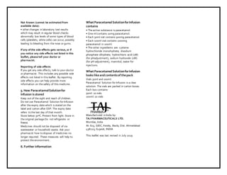 Paracetamol 10mg per ml solution for infusion pil, taj pharmaceuticals ...