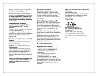 Paracetamol 10mg per ml solution for infusion pil, taj pharmaceuticals ...