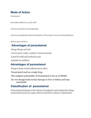 Review Article Paracetamol : Mechanisms Of Action – BYAMJ