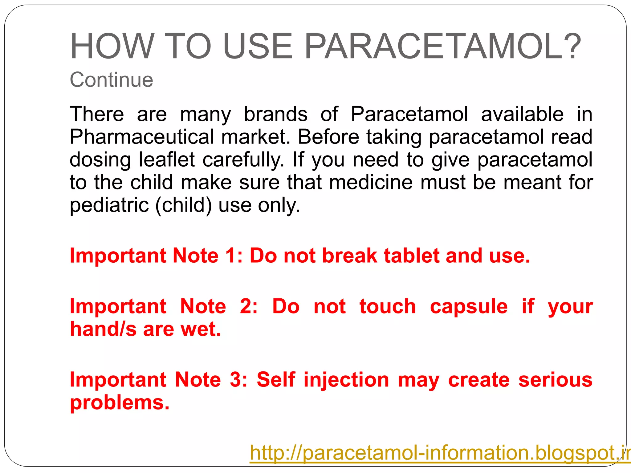 Paracetamol information ppt | PPTX
