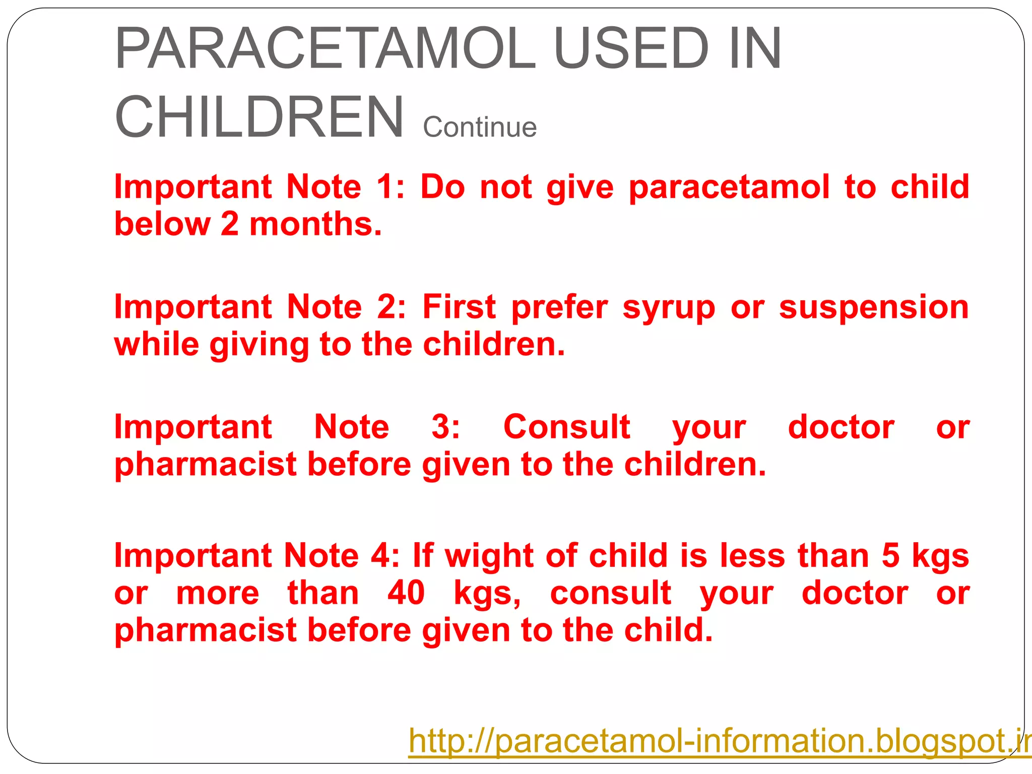 Paracetamol information ppt | PPTX