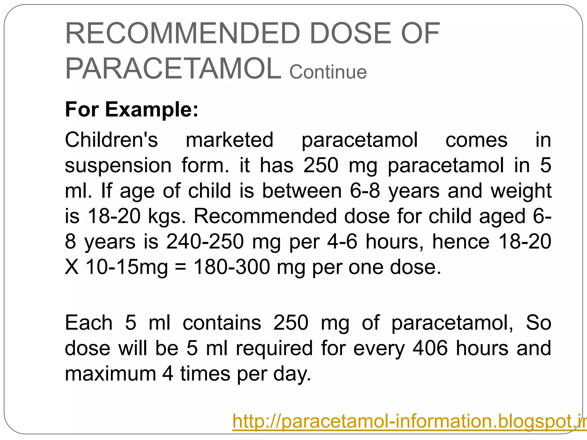 Paracetamol information ppt | PPTX