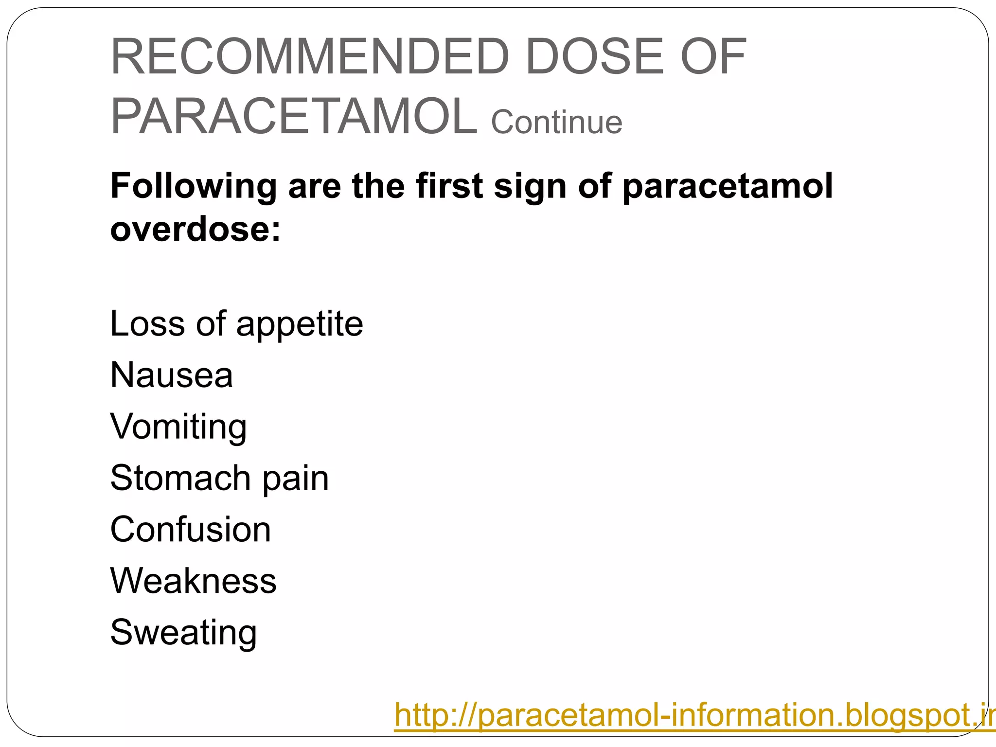 Paracetamol information ppt | PPTX