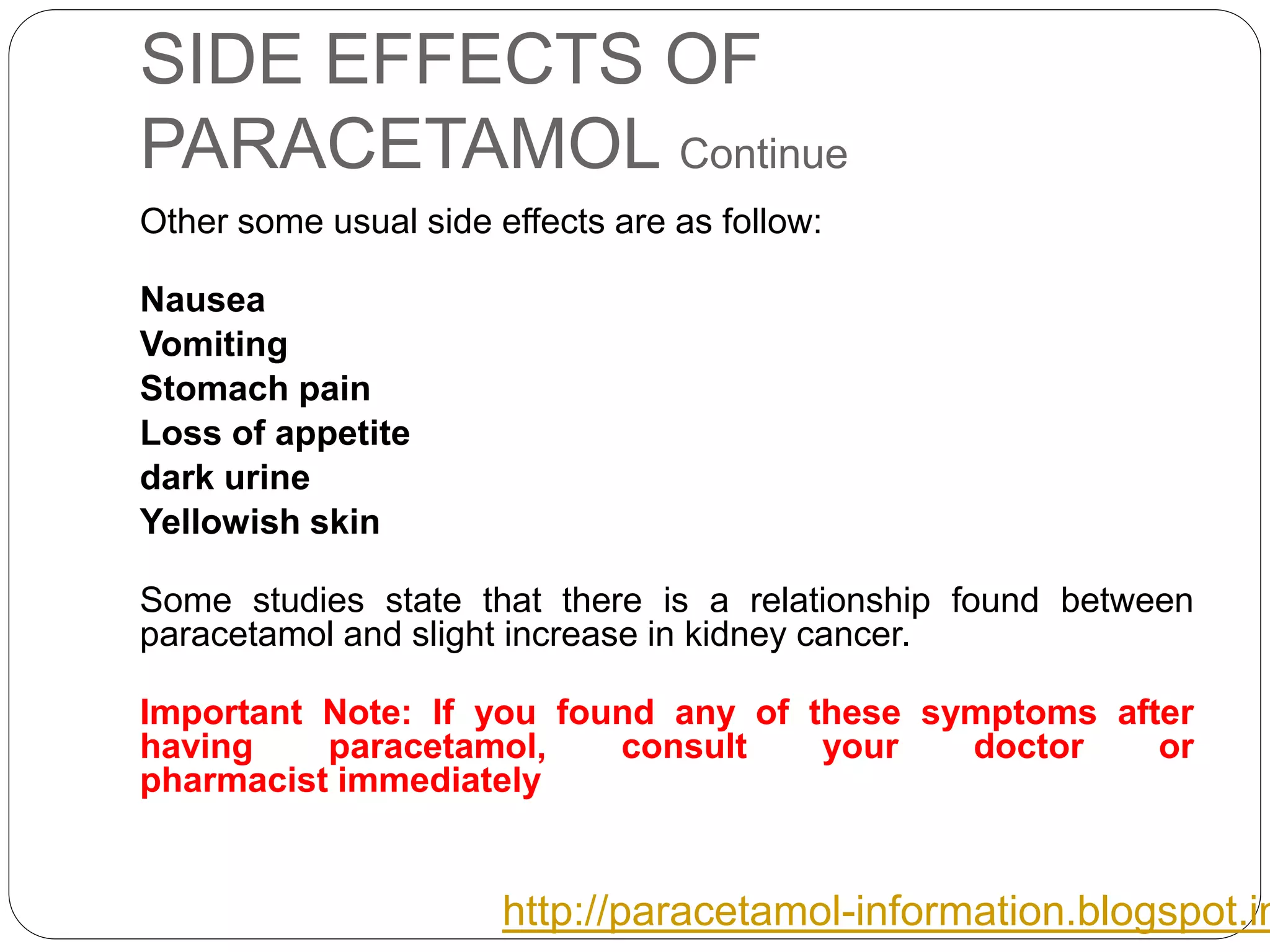 Paracetamol information ppt | PPTX