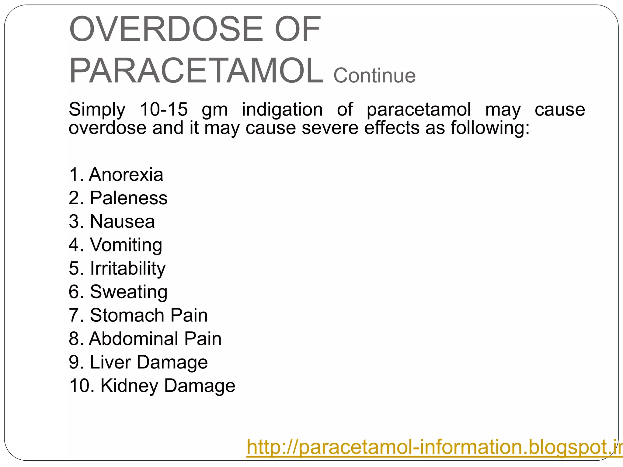 Paracetamol information ppt | PPTX