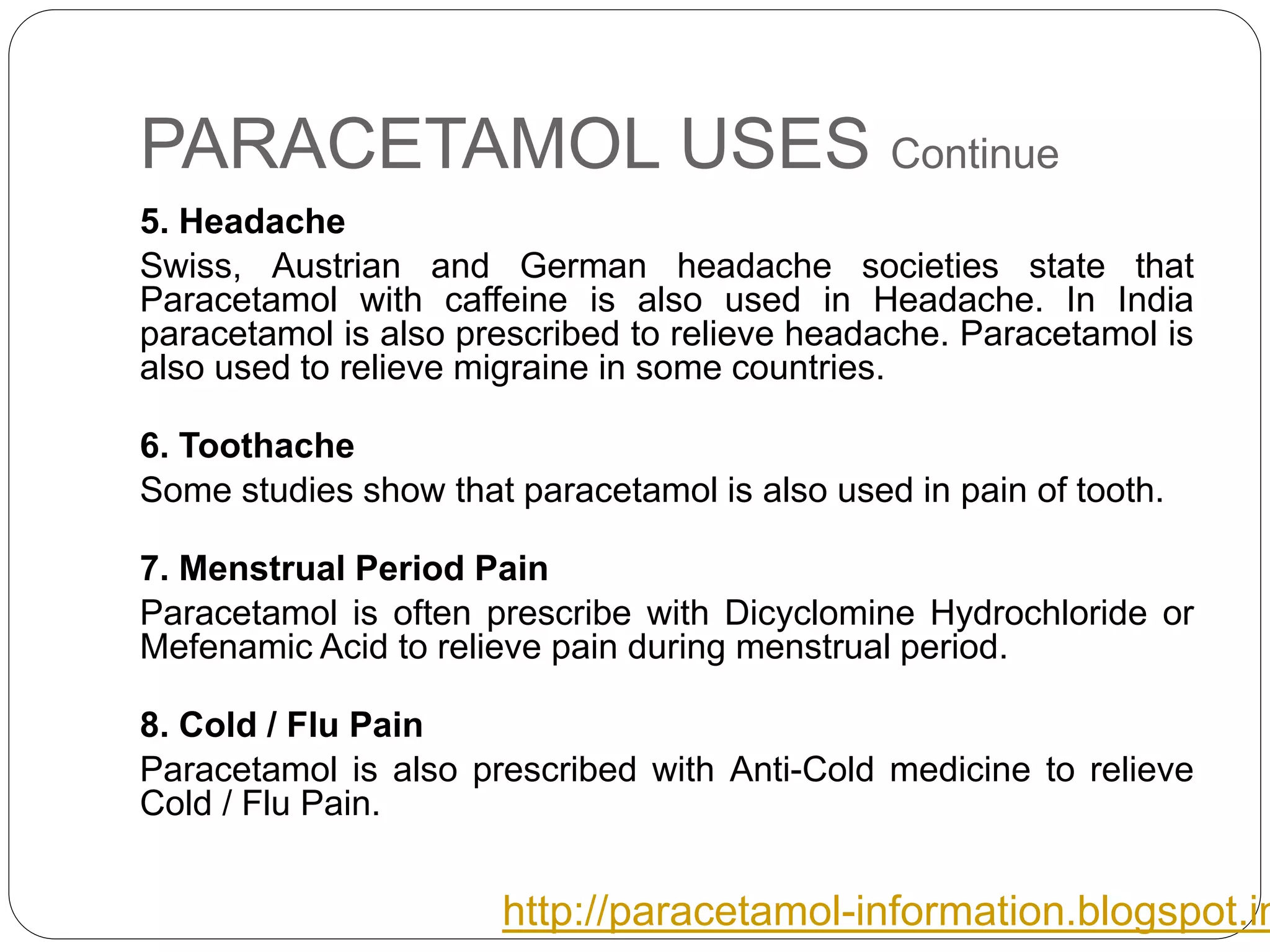 Paracetamol information ppt | PPTX