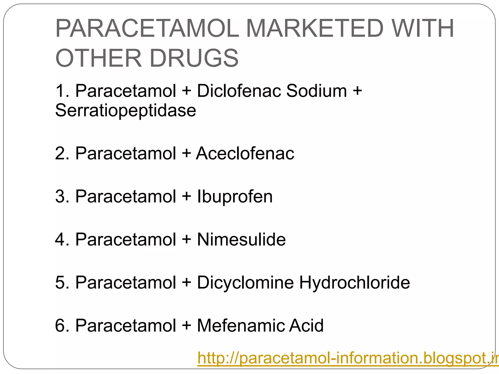 Paracetamol information ppt | PPTX