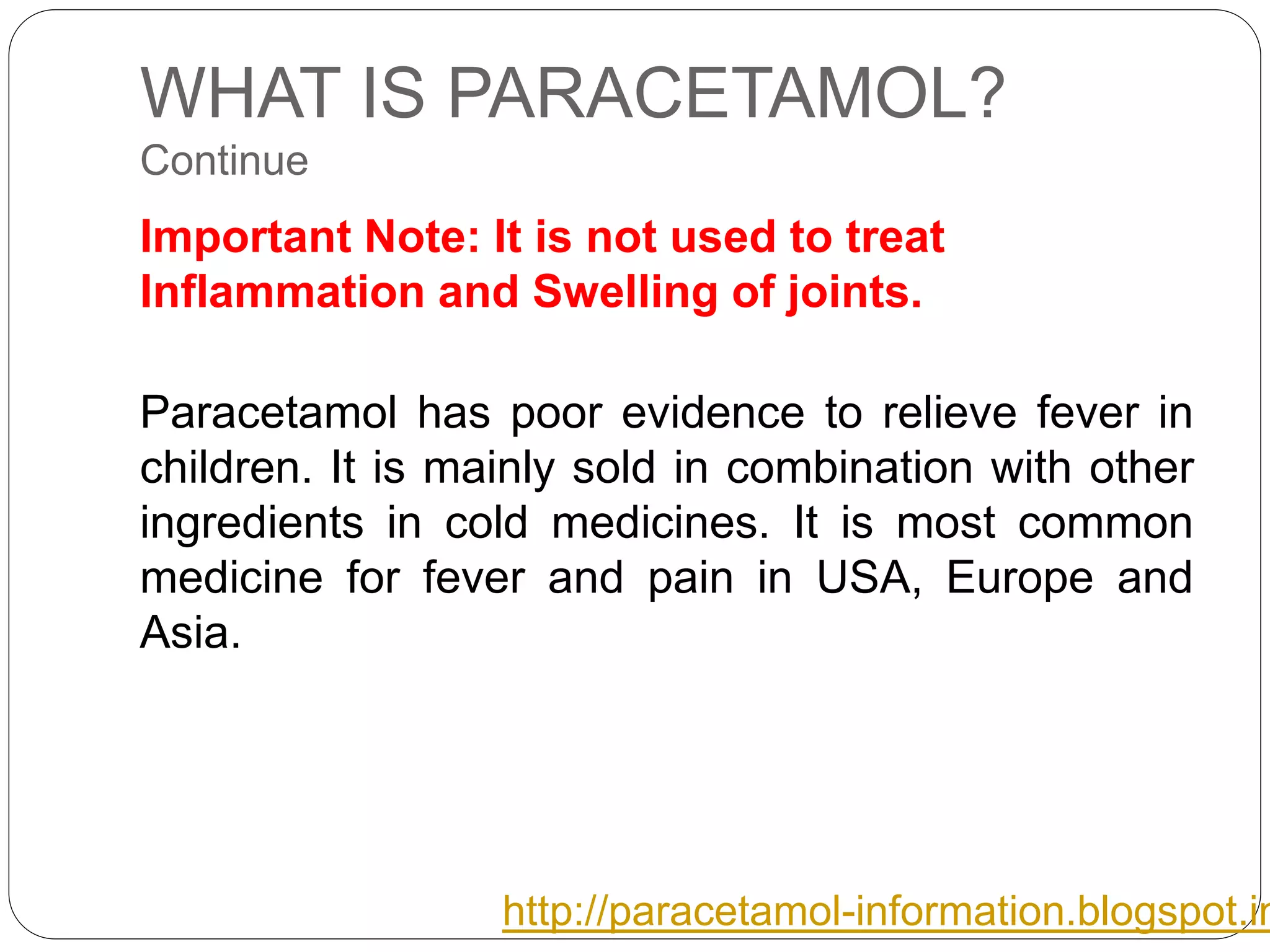Paracetamol information ppt | PPTX