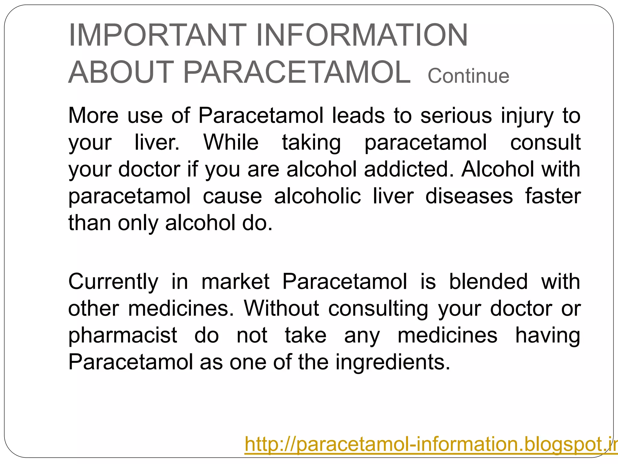 Paracetamol information ppt | PPTX