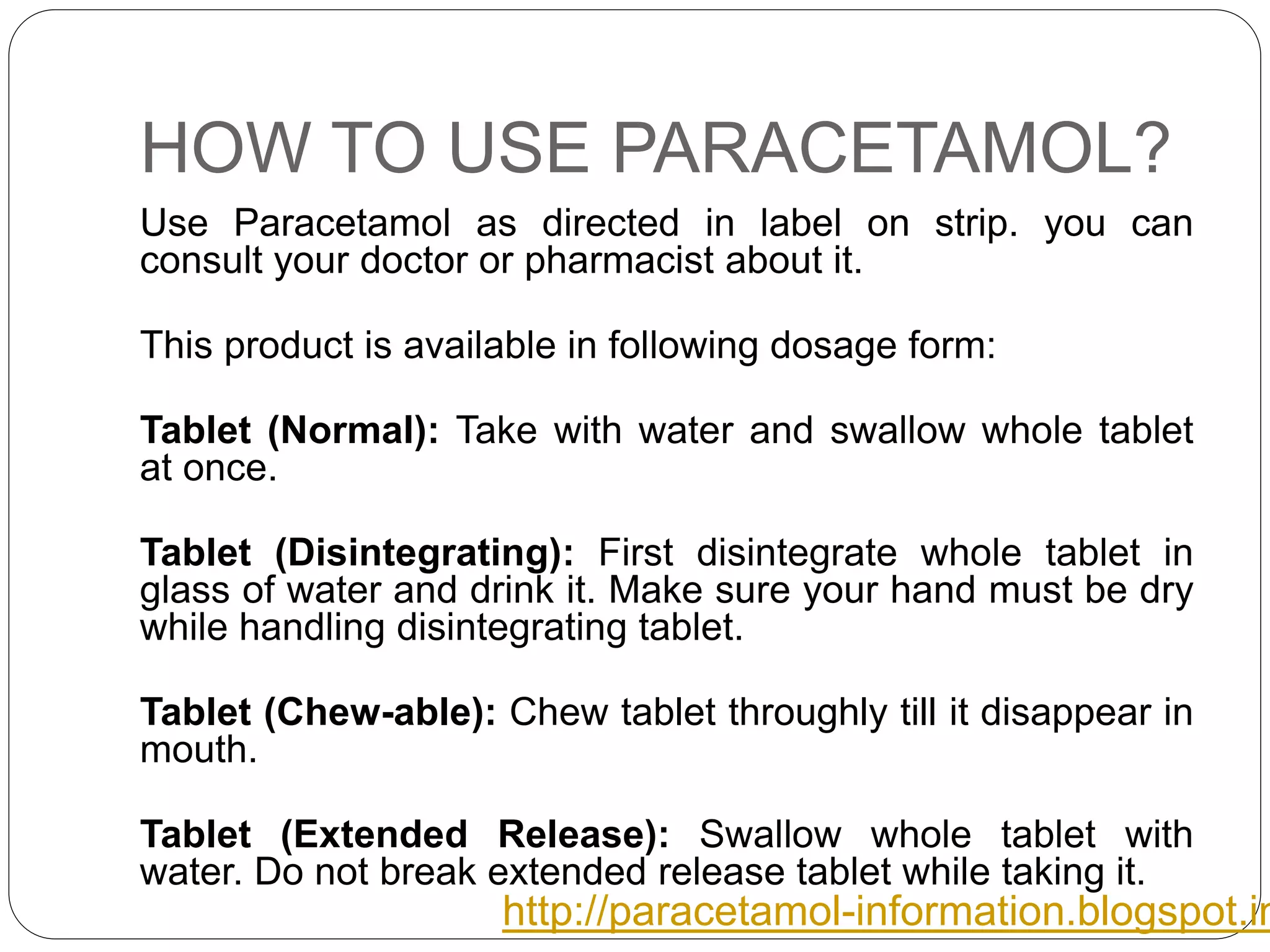 Paracetamol information ppt | PPTX
