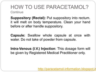 Paracetamol information ppt | PPTX