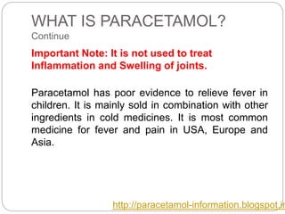 Paracetamol information ppt | PPTX