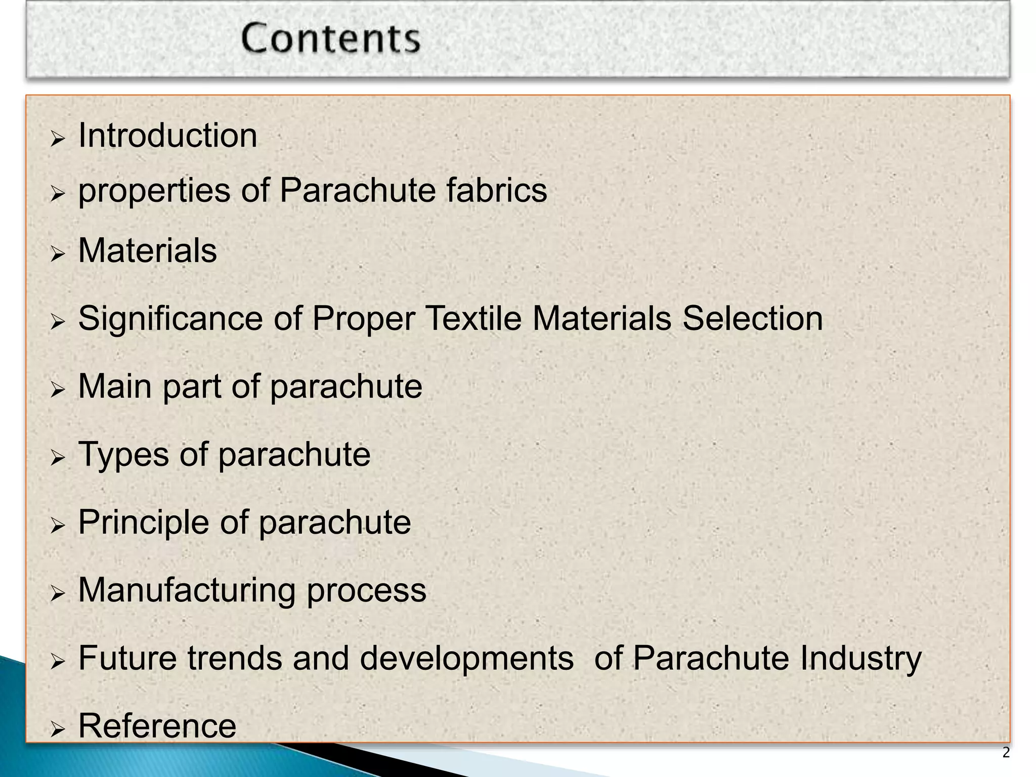 Parachute fabrics | PPTX
