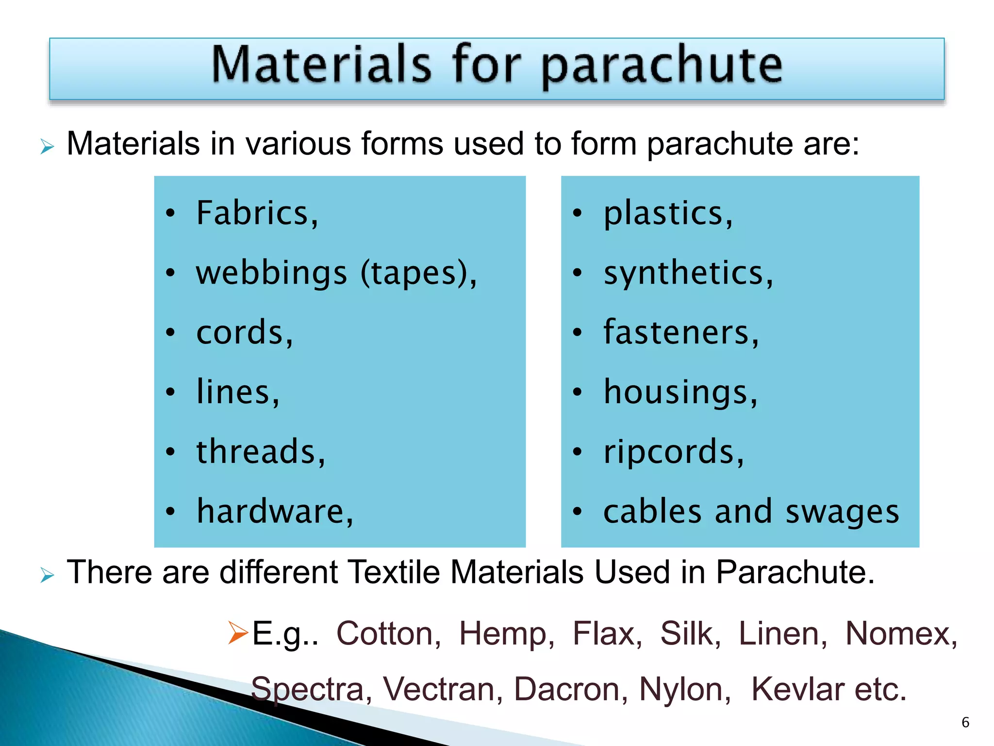 Parachute fabrics | PPTX