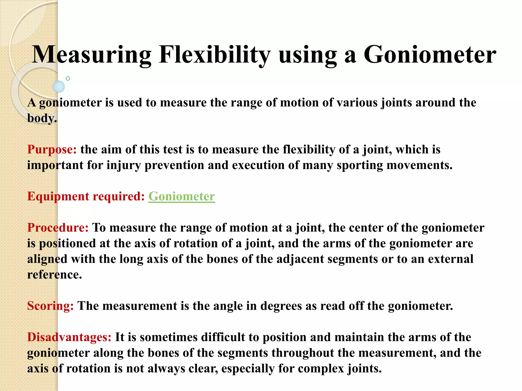 Introduction to Goniometer | PPTX