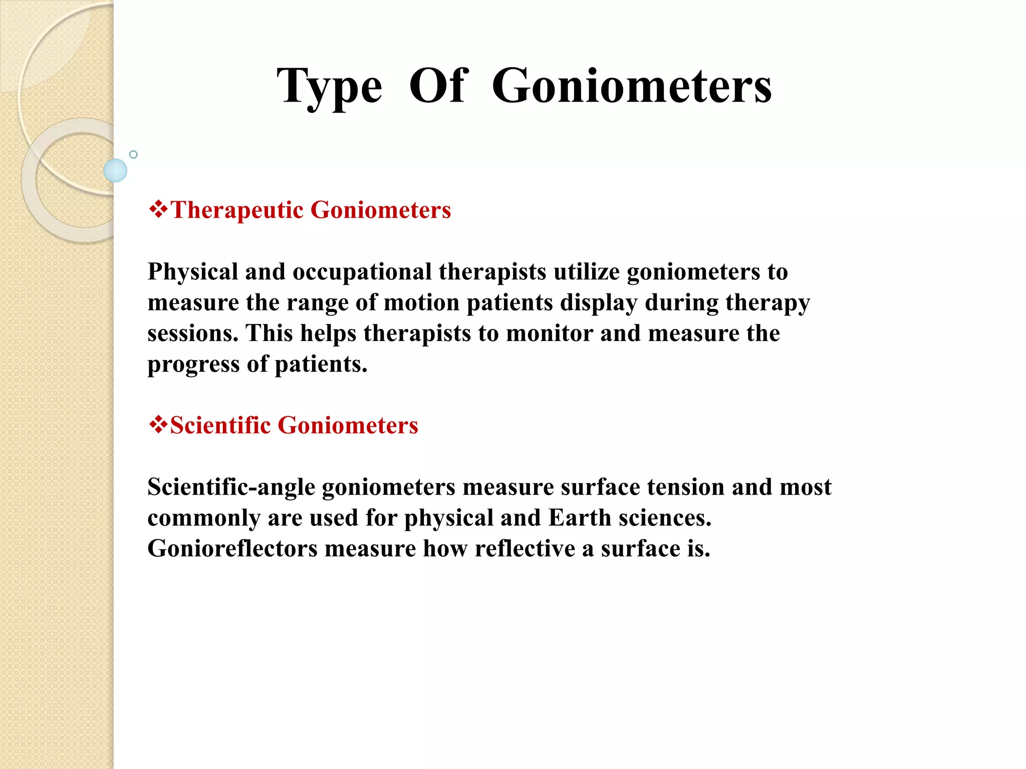 Introduction to Goniometer | PPTX