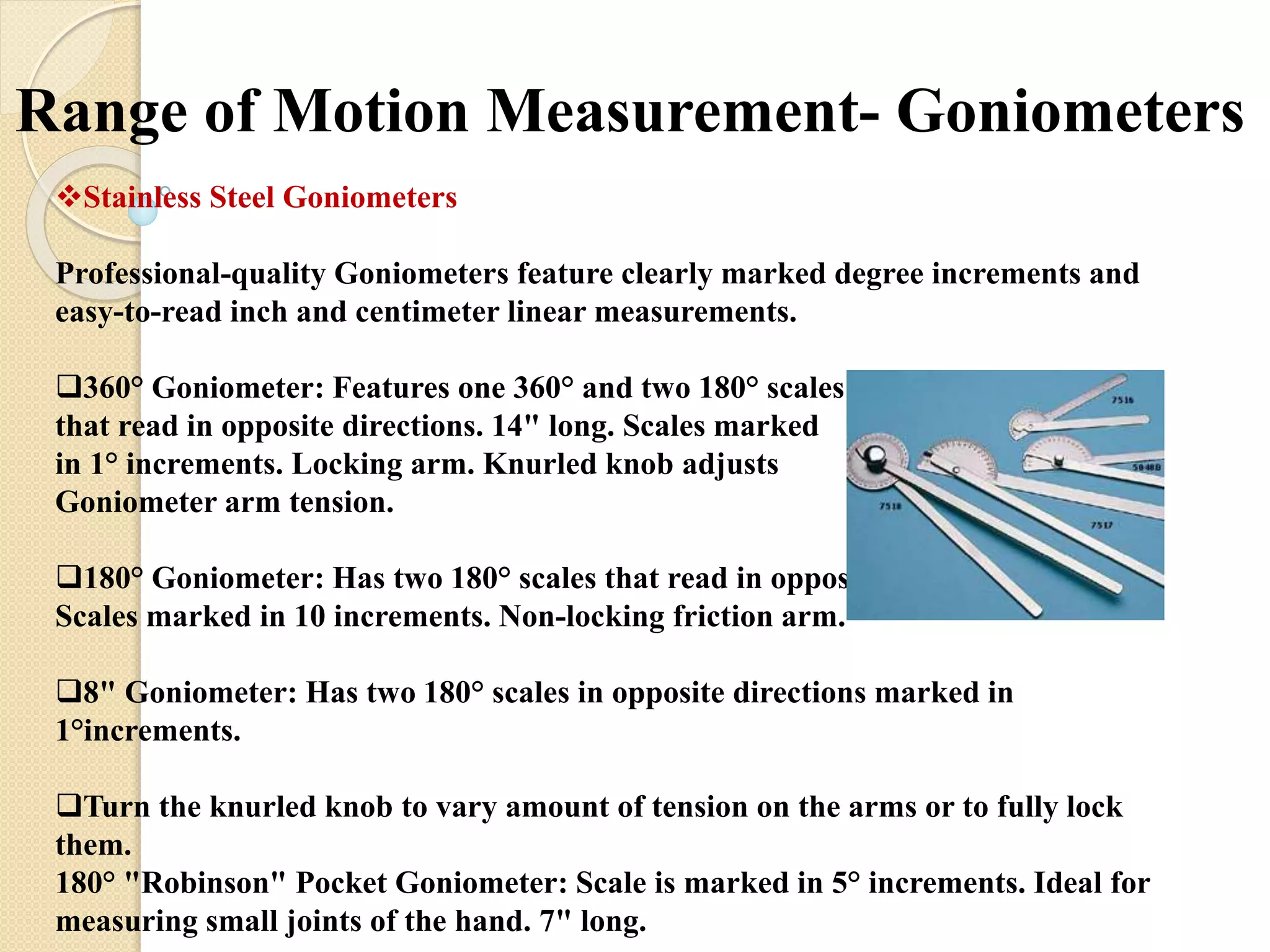 Introduction to Goniometer | PPTX
