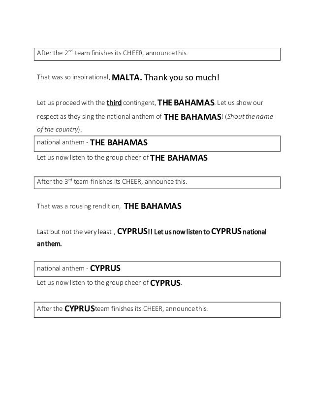 Parade mc script day 2 session 2