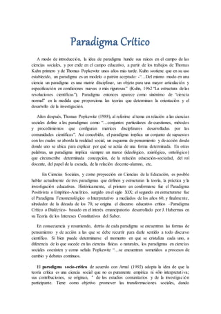 Paradigma crítico.. | DOCX