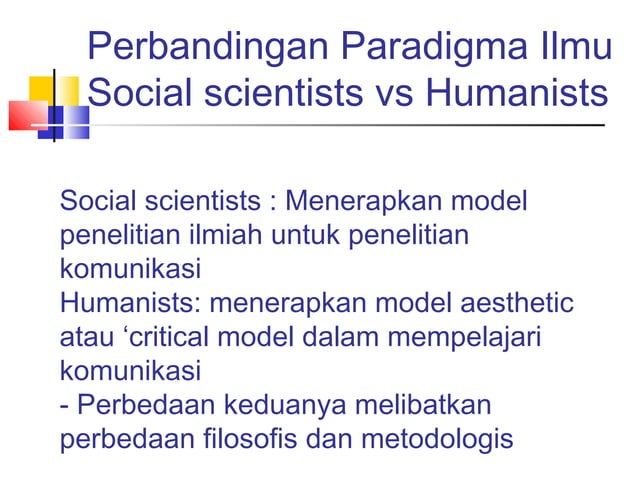Paradigma dalam teori komunikasi | PPT