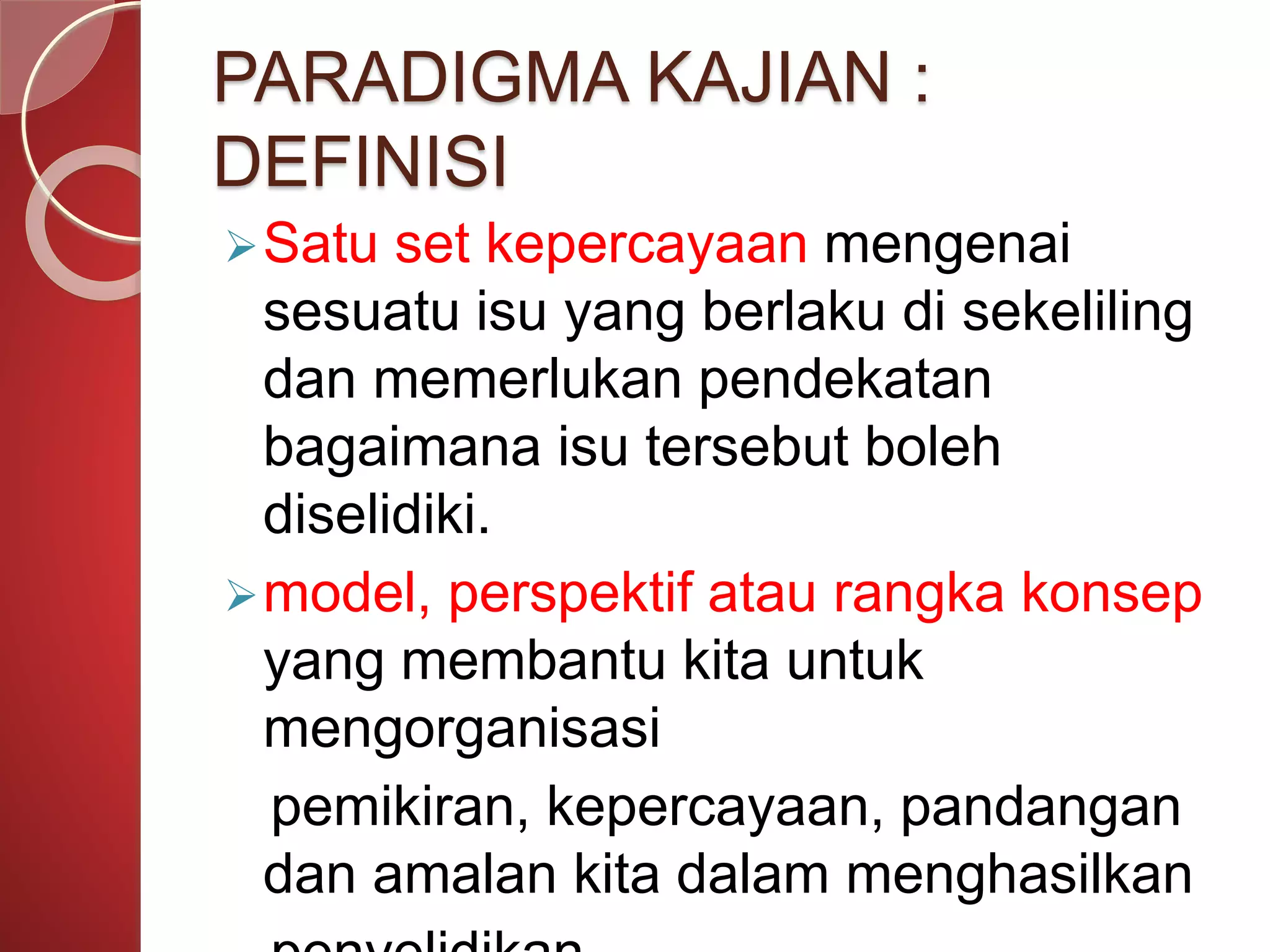Paradigma dan kaedah kajian 1 | PPTX
